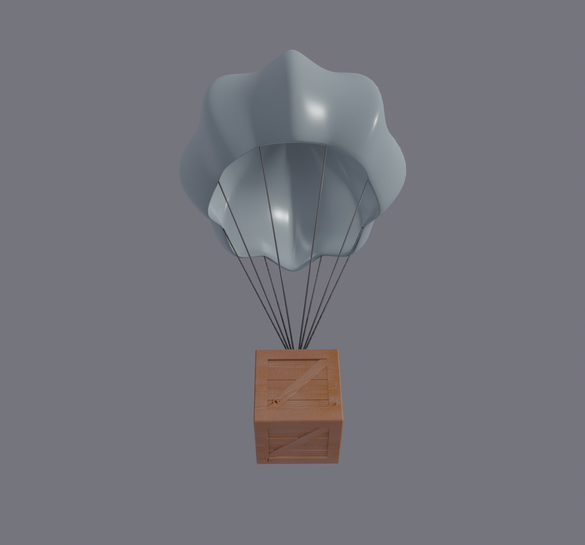 Orange Box Parachute 3D Model - TurboSquid 1663721