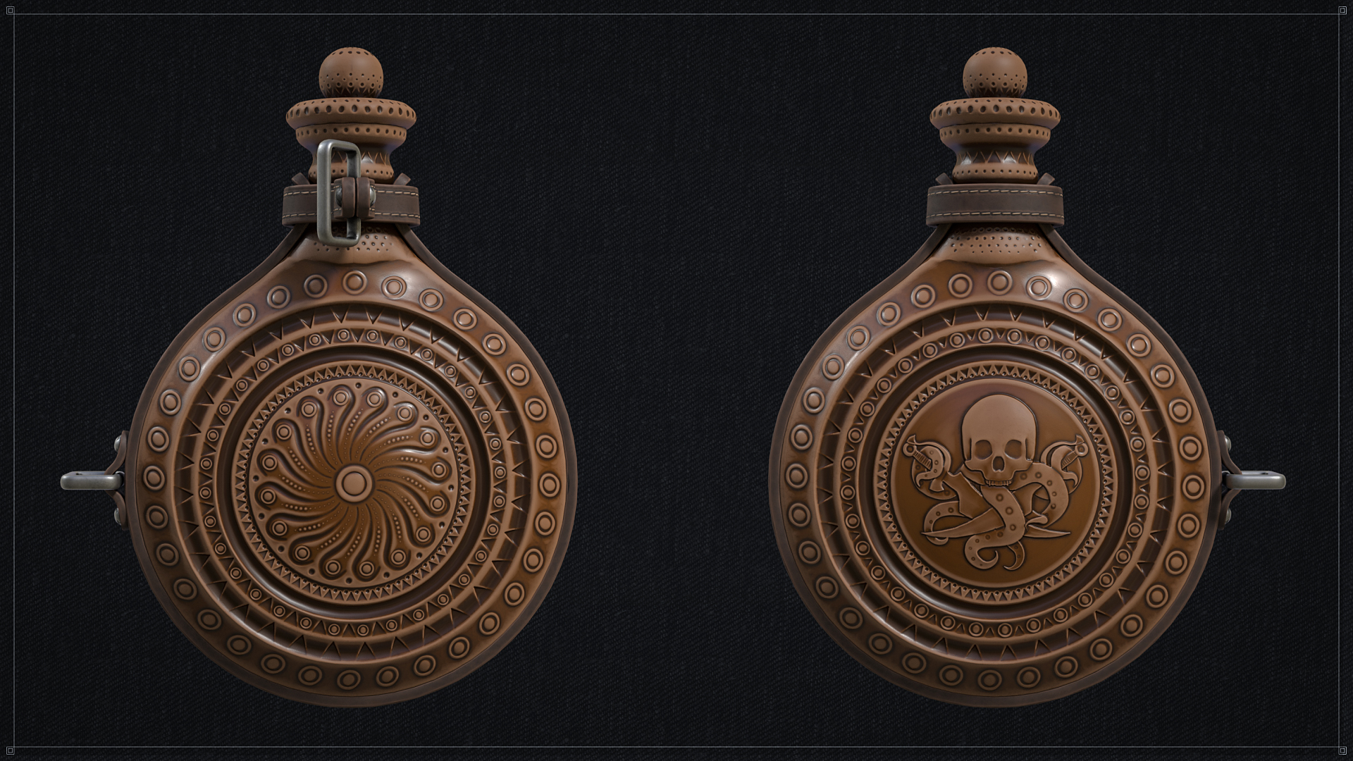 3d model s pirate flask subdivision