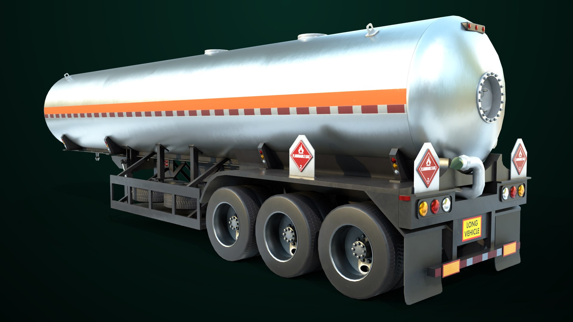 Gas Tank Trailer 04 For Heavy Truck All PBR Unity UE Textures 3D Model ...