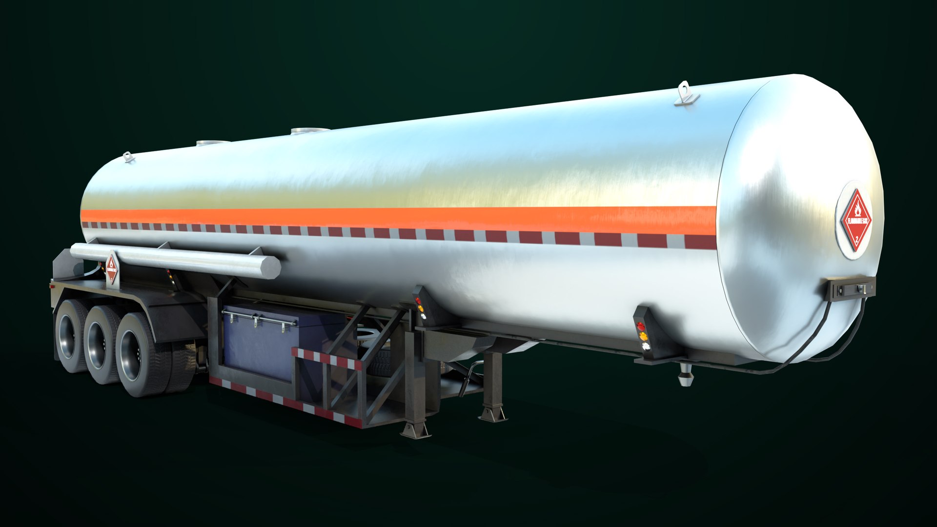 Gas Tank Trailer 04 For Heavy Truck All PBR Unity UE Textures 3D Model ...