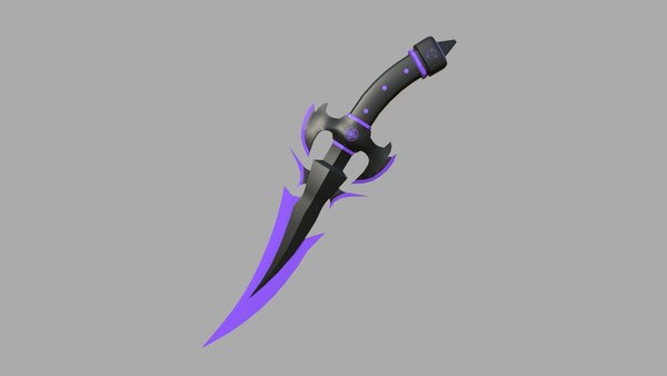 Medieval Dagger 09 Cartoon Purple - Fantasy Character Weapon 3D ...