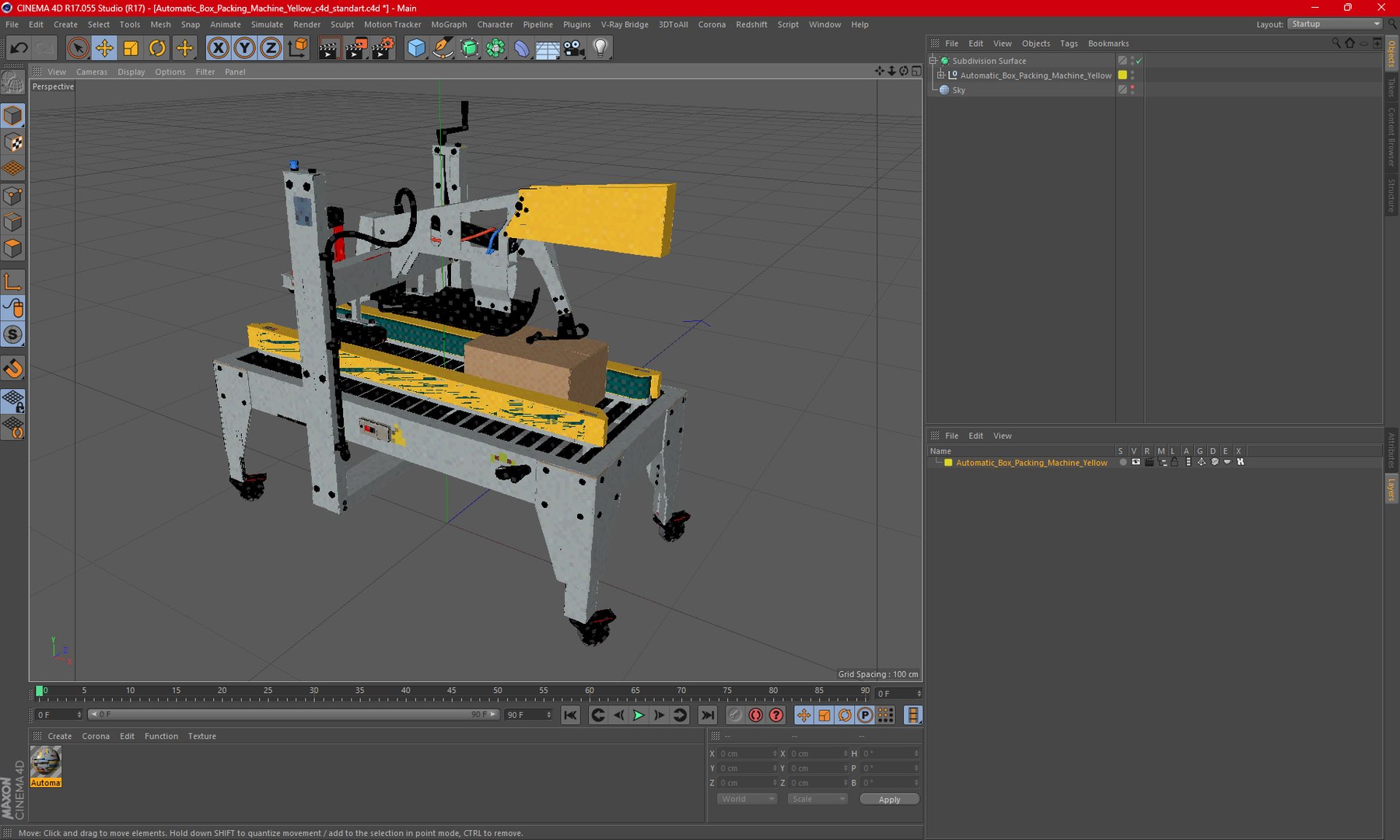 3D Automatic Box Packing Machine Yellow - TurboSquid 2089651
