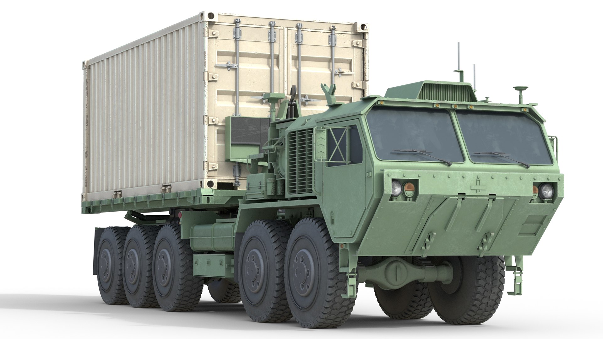 3D Model Oshkosh PLS A1 M1074A1 Contianer Truck - TurboSquid 2404633