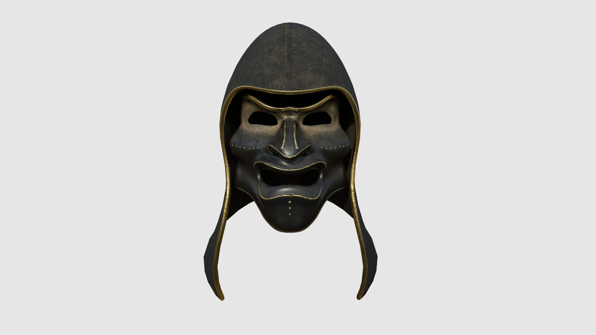 Assassin Mask A03 Black Gold - Character Design Fashion 3D model ...