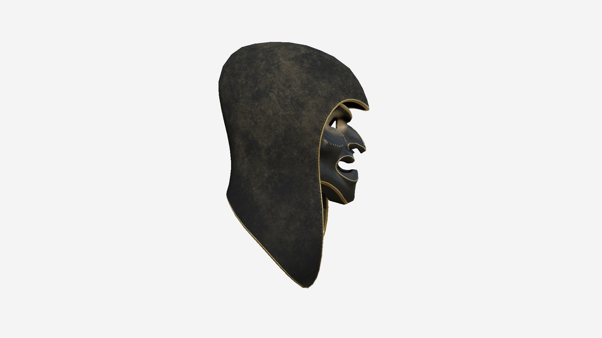 Assassin Mask A03 Black Gold - Character Design Fashion 3D model ...