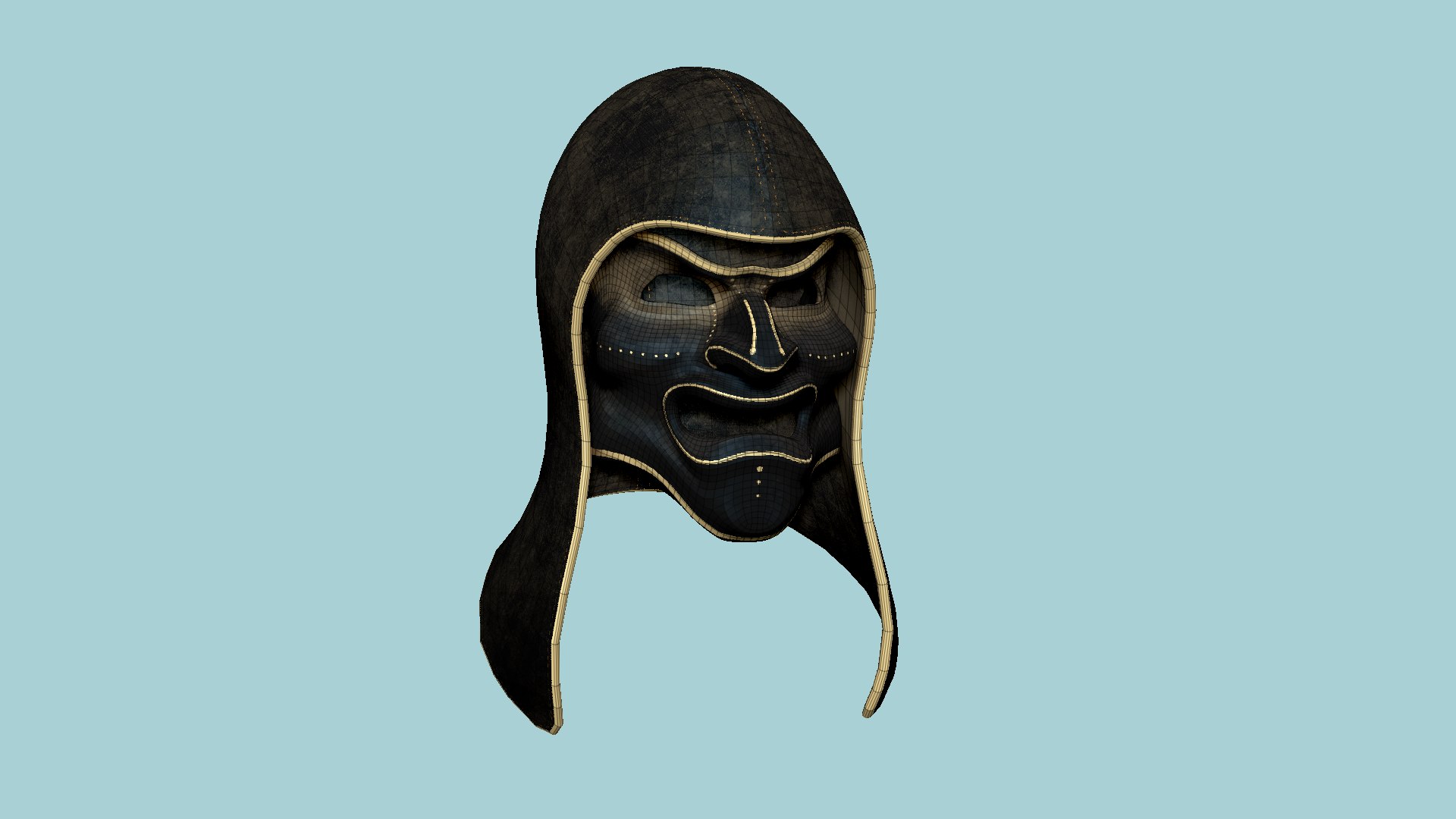 Assassin Mask A03 Black Gold - Character Design Fashion 3D model ...
