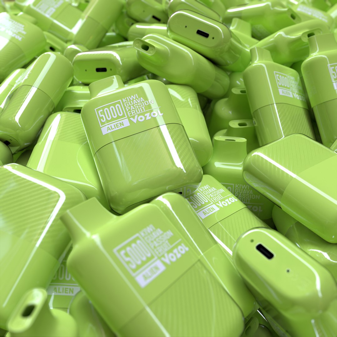 Vozol Alien 5000 Kiwi Guava Passion Fruit - 3D Model PBR 4K Low-poly 3D ...