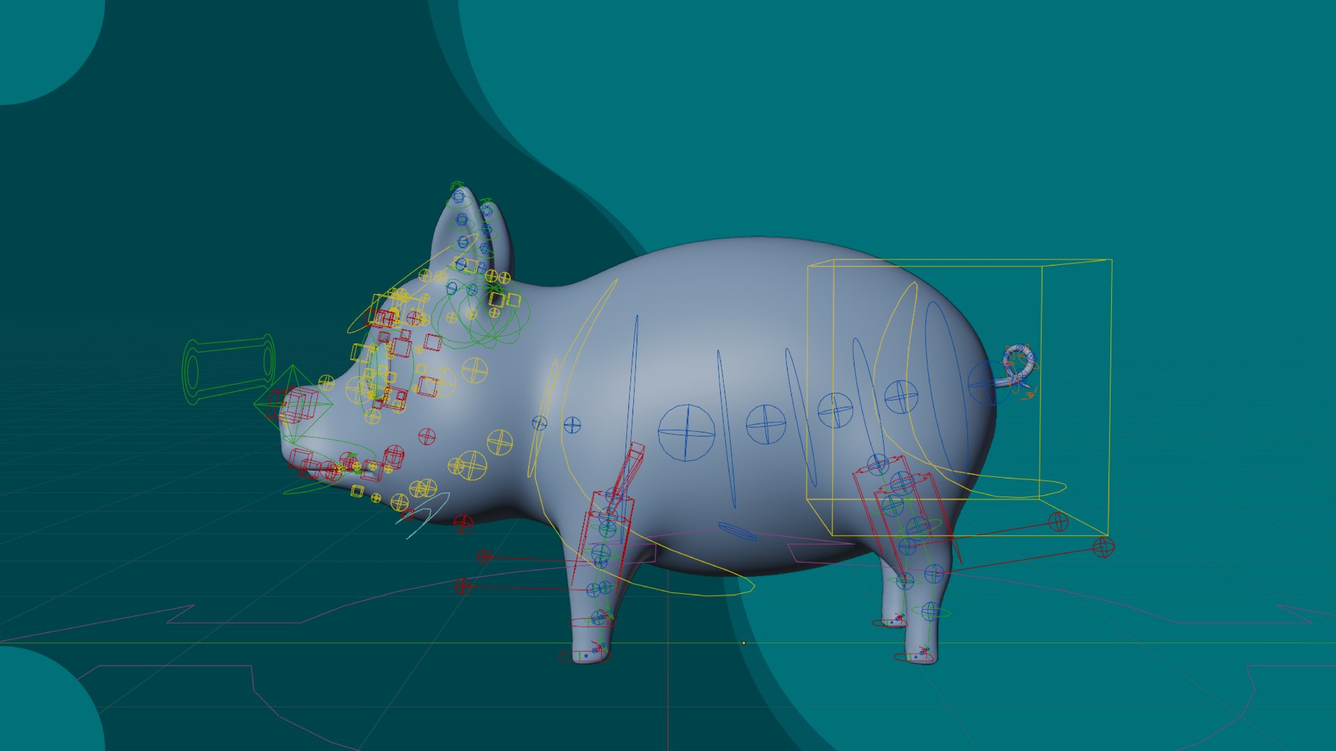 3D Pig 3D Cartoon Rigged Model - Blender - TurboSquid 2196851