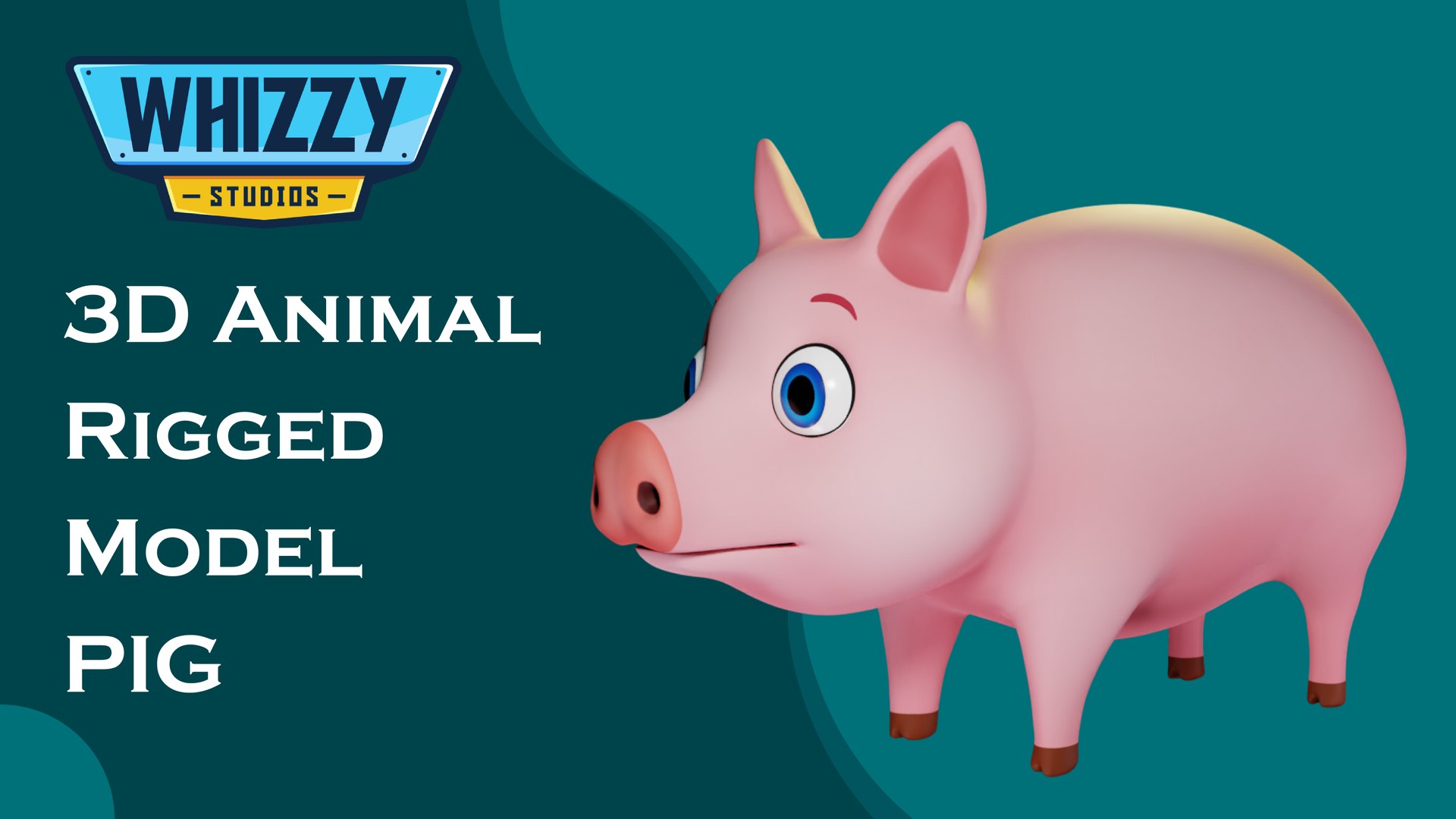 3D Pig 3D Cartoon Rigged Model - Blender - TurboSquid 2196851