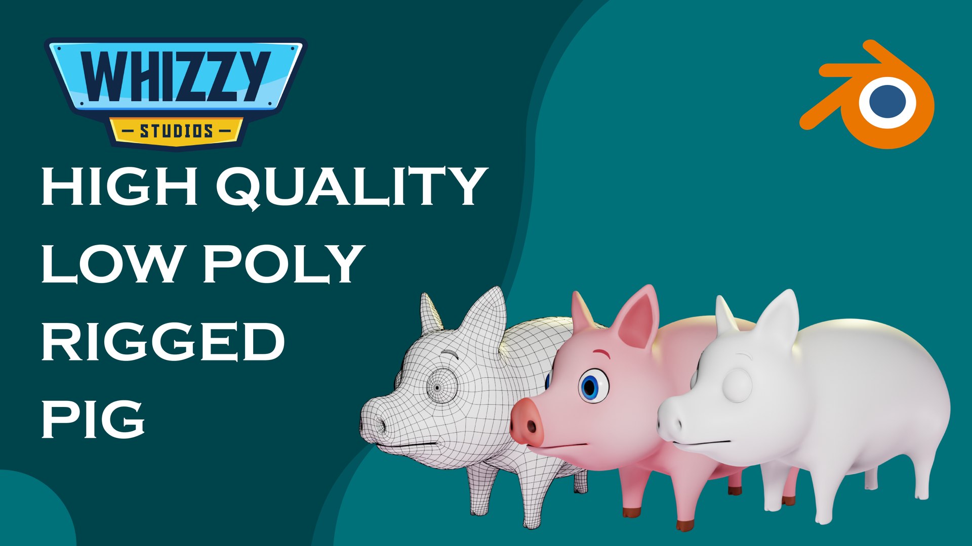 3D Pig 3D Cartoon Rigged Model - Blender - TurboSquid 2196851