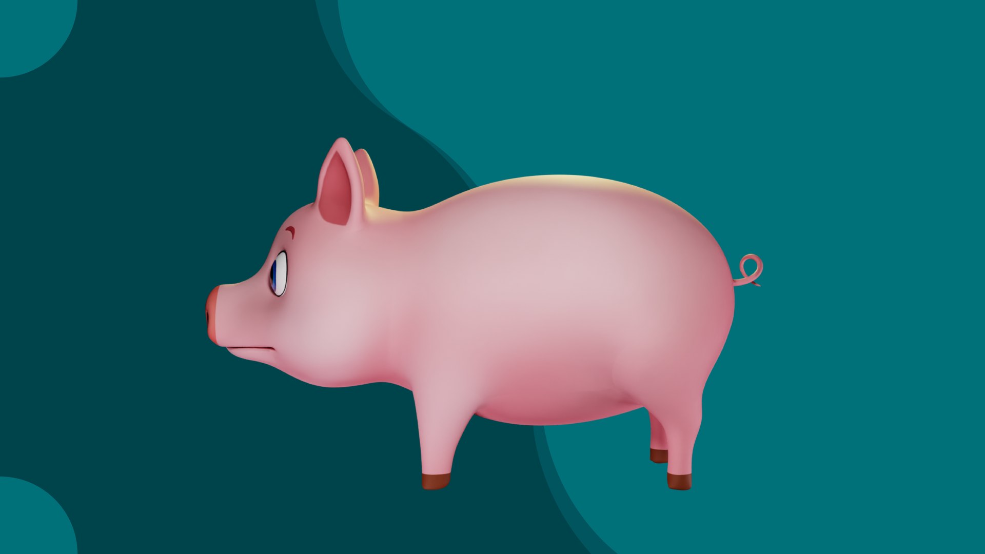 3D Pig 3D Cartoon Rigged Model - Blender - TurboSquid 2196851