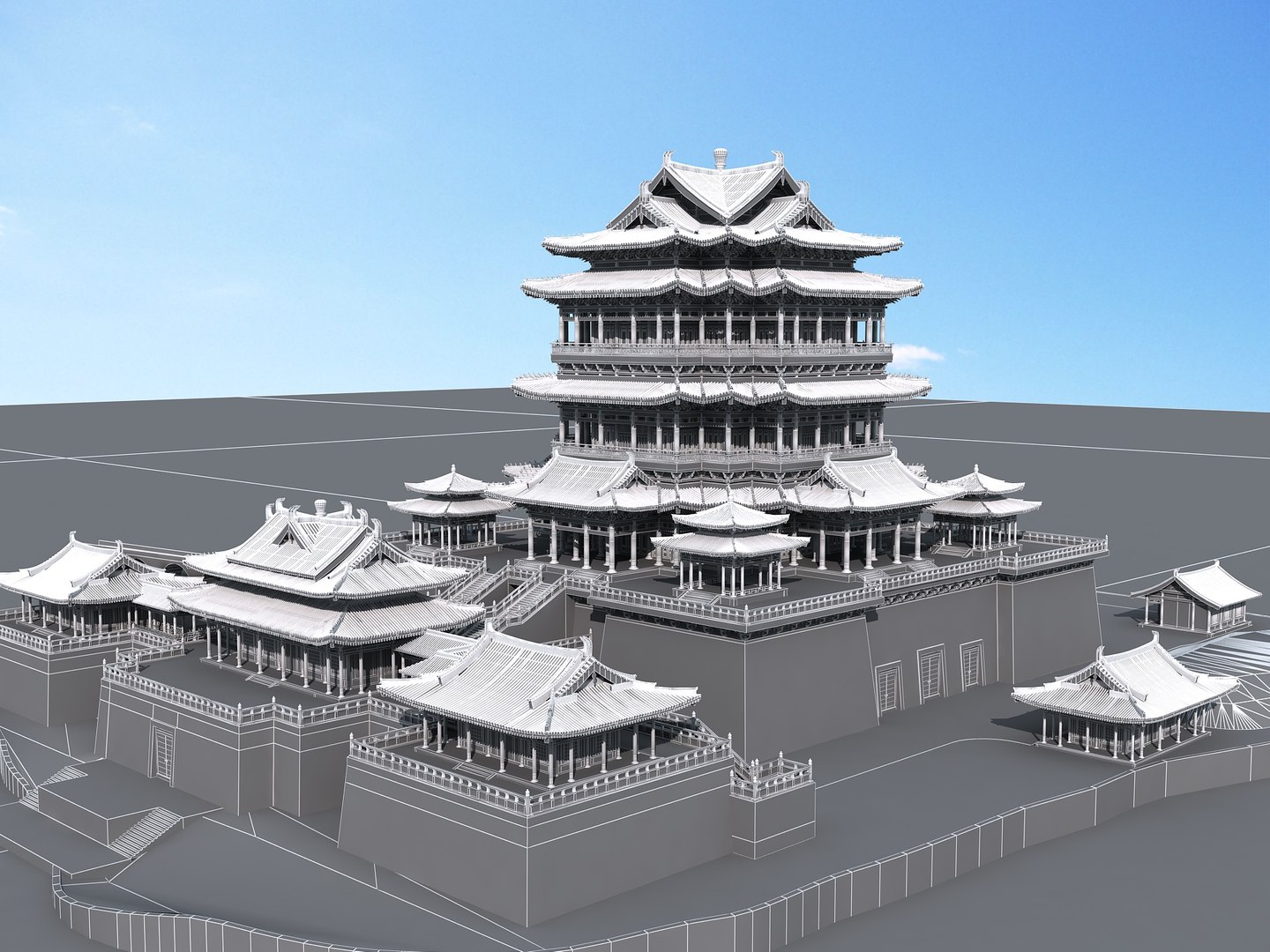 3D Chinese Ancient City 3 Model - TurboSquid 2057638
