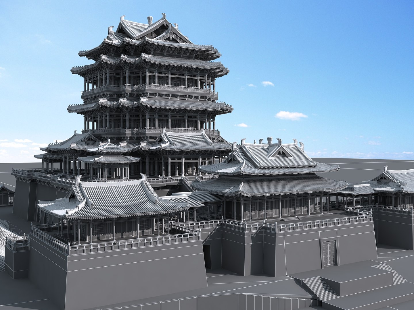 3D Chinese Ancient City 3 Model - TurboSquid 2057638