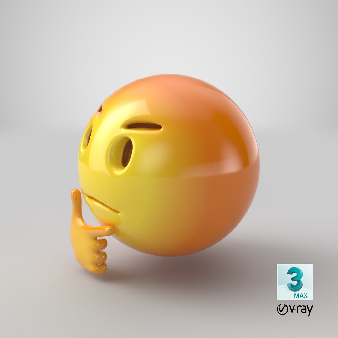 Emoji 23 Thinking Face 3D Model - TurboSquid 1368529