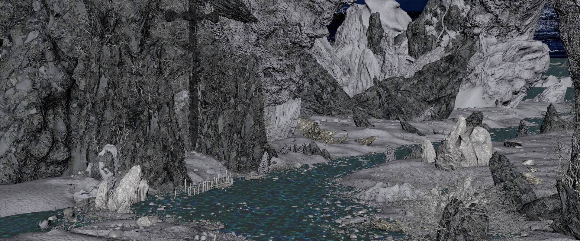 Fanyasy Arctic Sword Cave 3D - TurboSquid 2226729