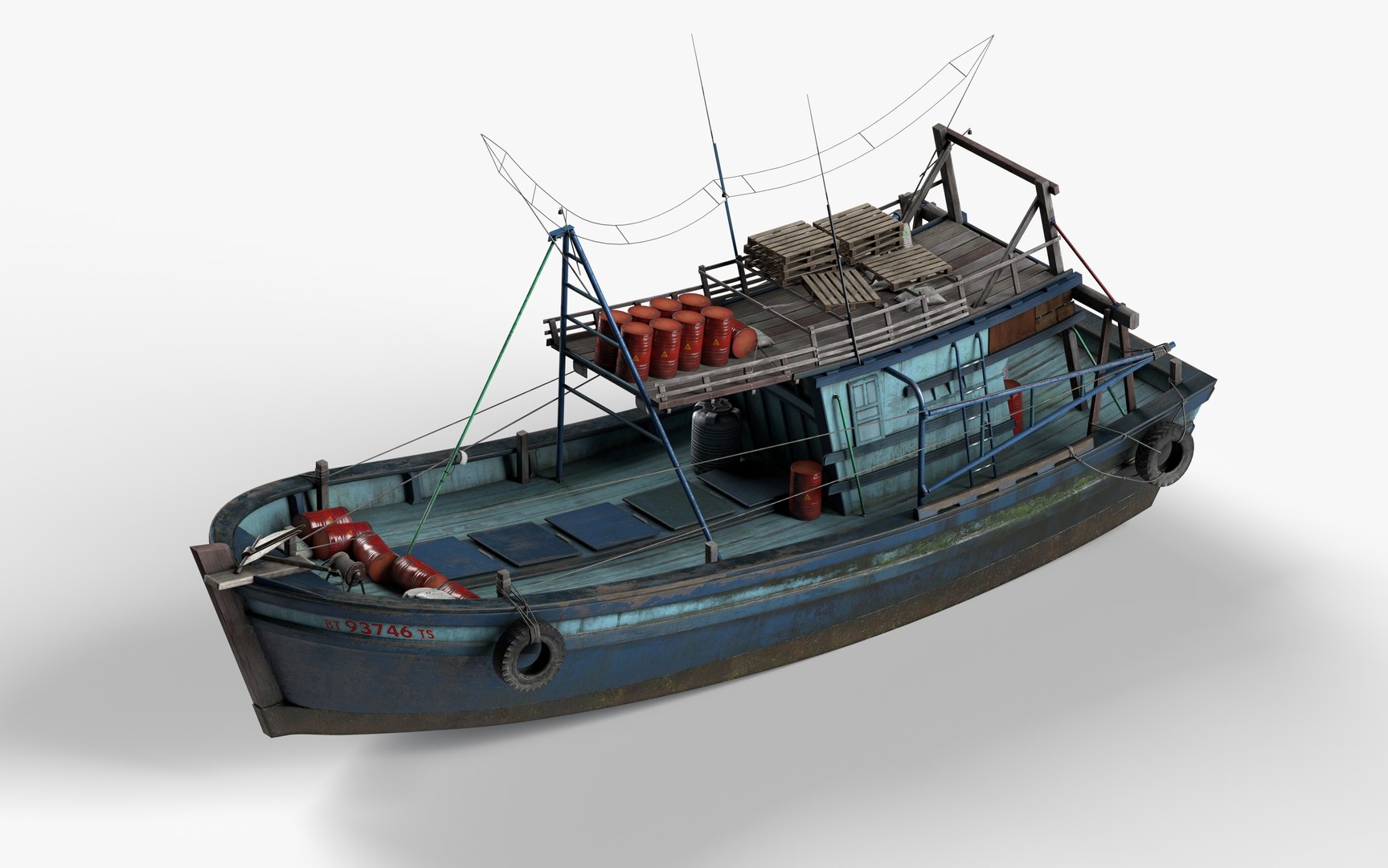 3D Trawler Fishing Vessel LOD Game Ready Rigged - TurboSquid 2237295