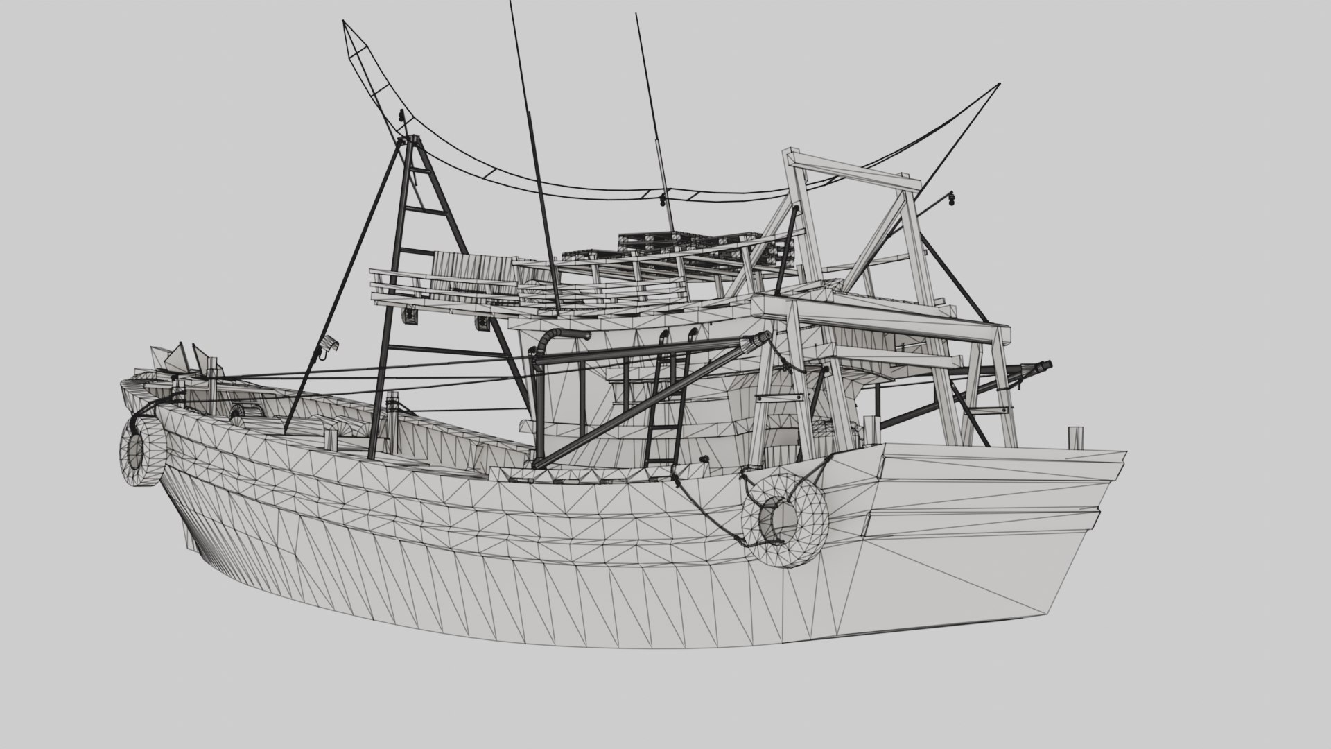 3D Trawler Fishing Vessel LOD Game Ready Rigged - TurboSquid 2237295