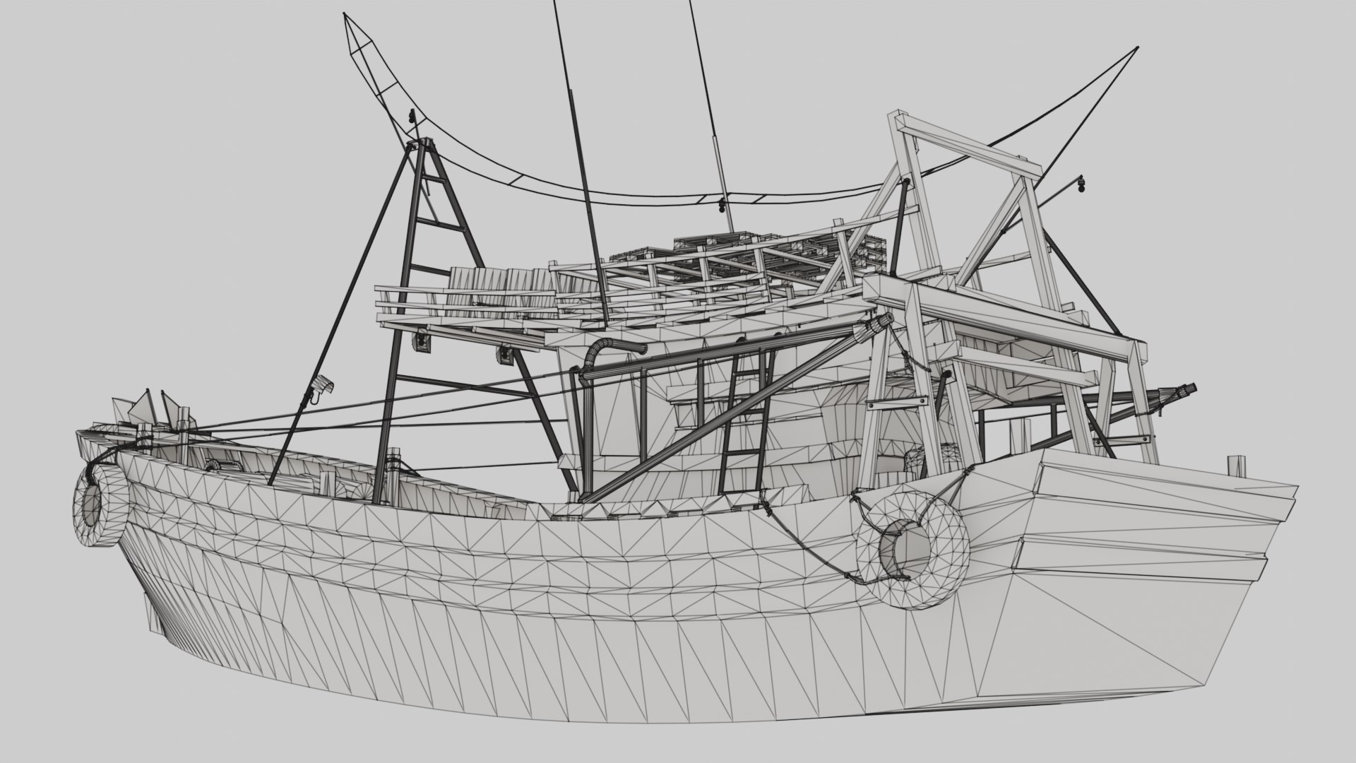 3D Trawler Fishing Vessel LOD Game Ready Rigged - TurboSquid 2237295