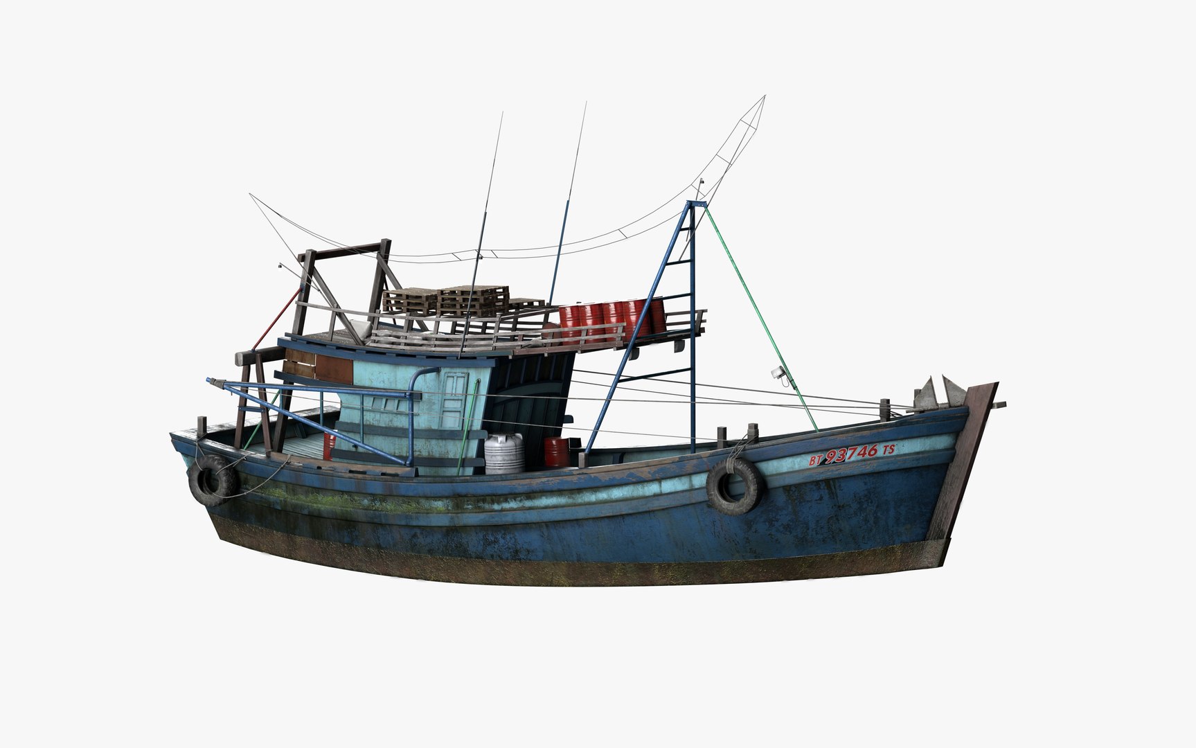 3D Trawler Fishing Vessel LOD Game Ready Rigged - TurboSquid 2237295