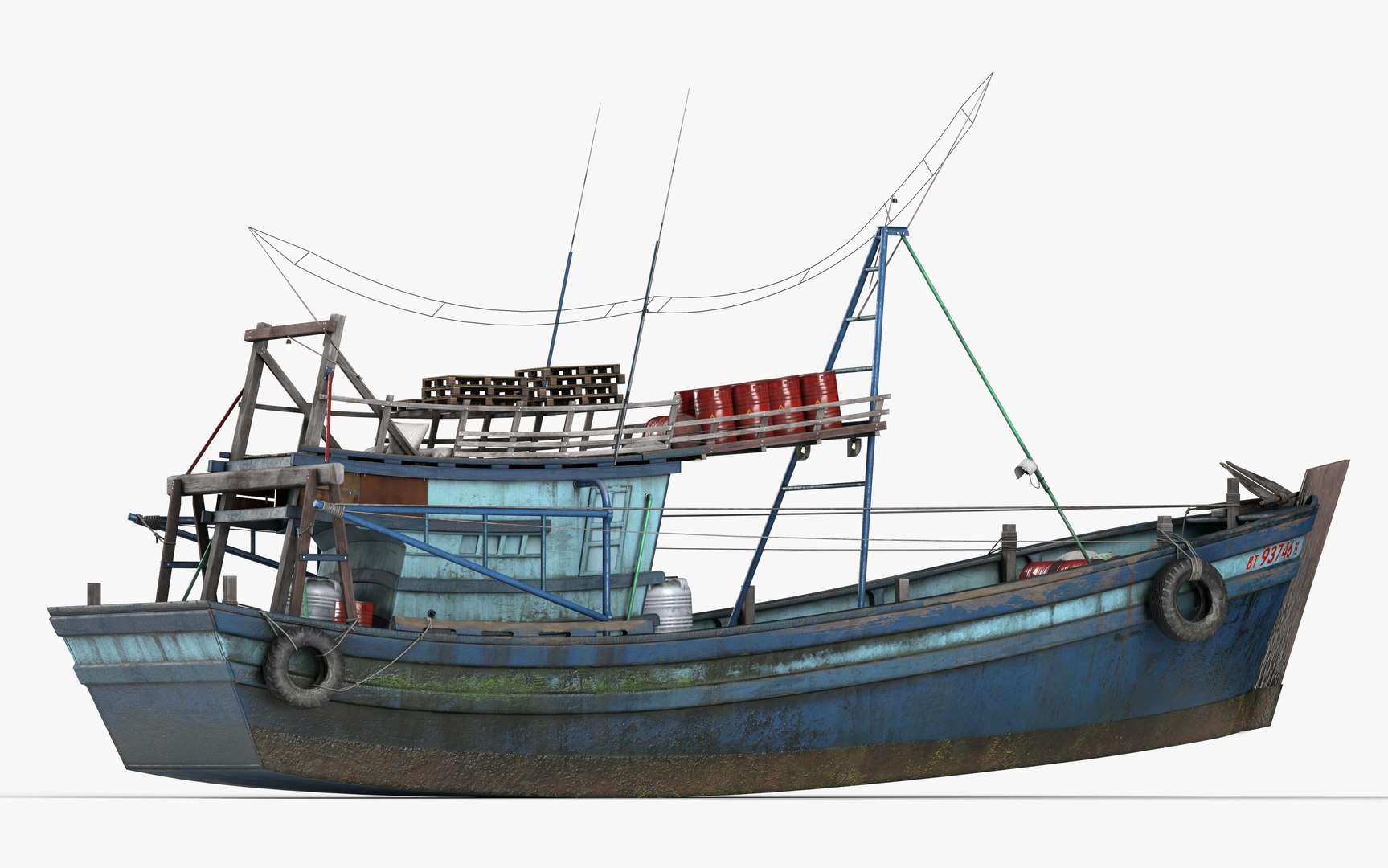 3D Trawler Fishing Vessel LOD Game Ready Rigged - TurboSquid 2237295