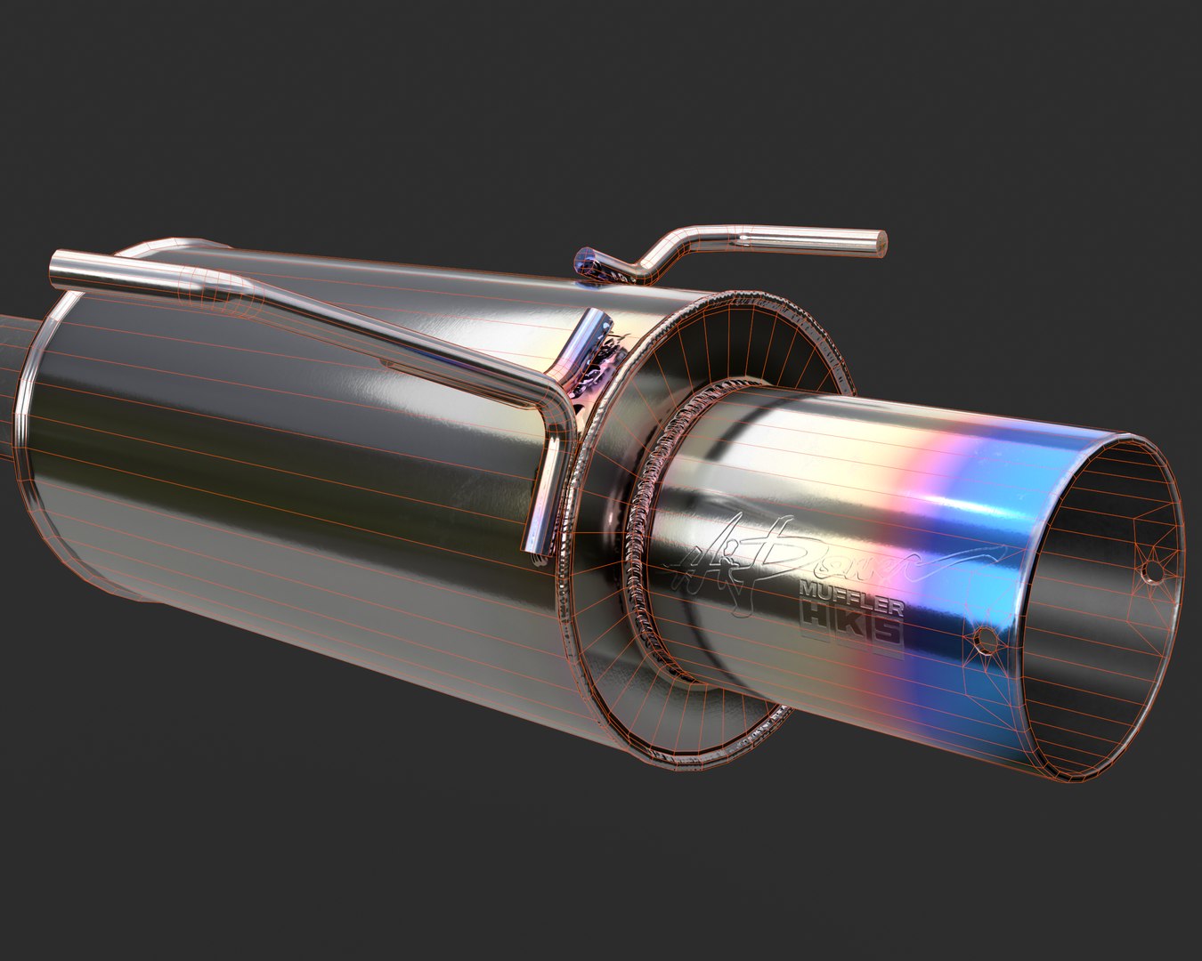 HKS Hi-Power Muffler 3D Model - TurboSquid 1949782