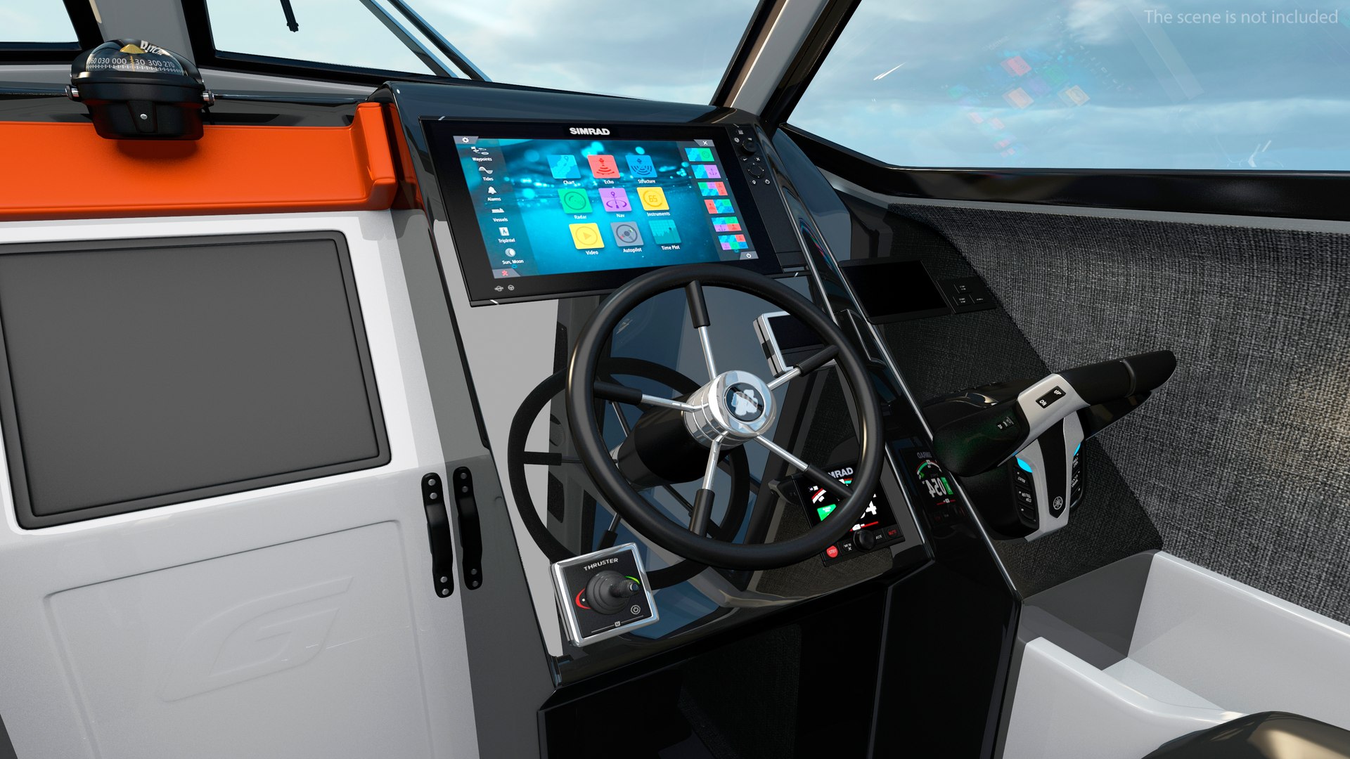 Boat Grey Waverider 1060 GRP Cabin Rigged For Cinema 4D Model ...