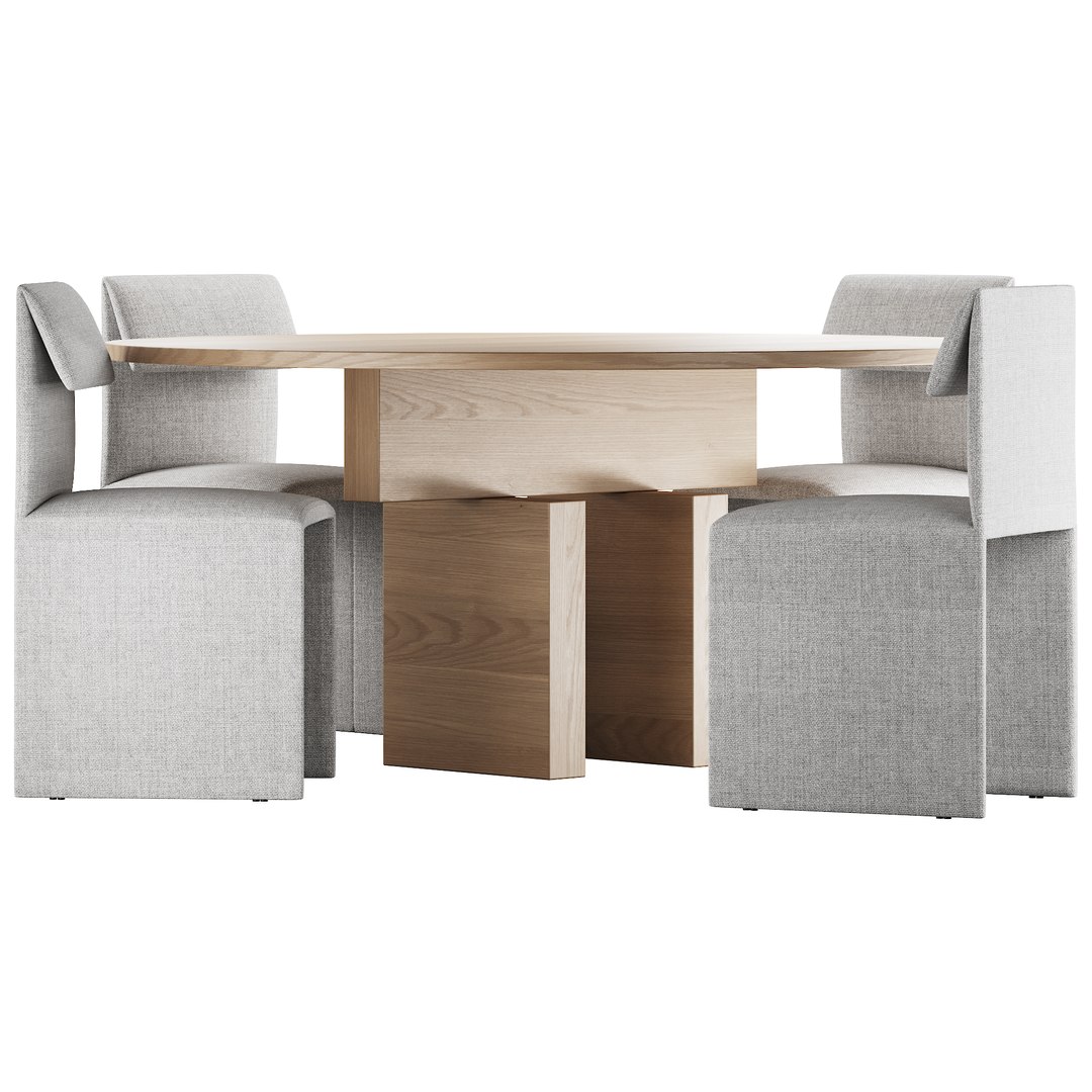 3D 330 Plane Dining Table Round and Sacha Chair - TurboSquid 2076446