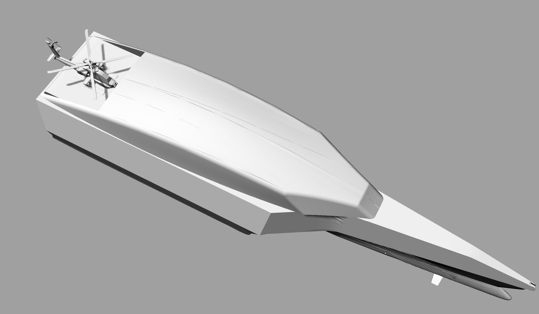 3d Model Trimaran Military Ship