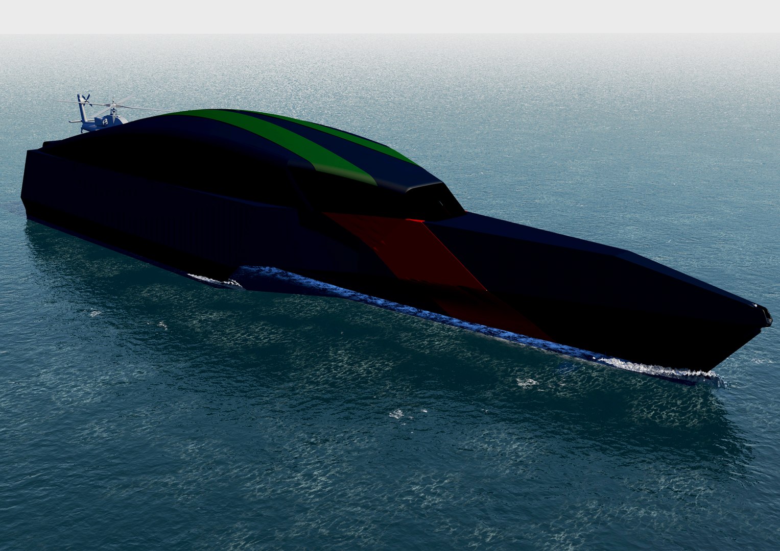 3d Model Trimaran Military Ship