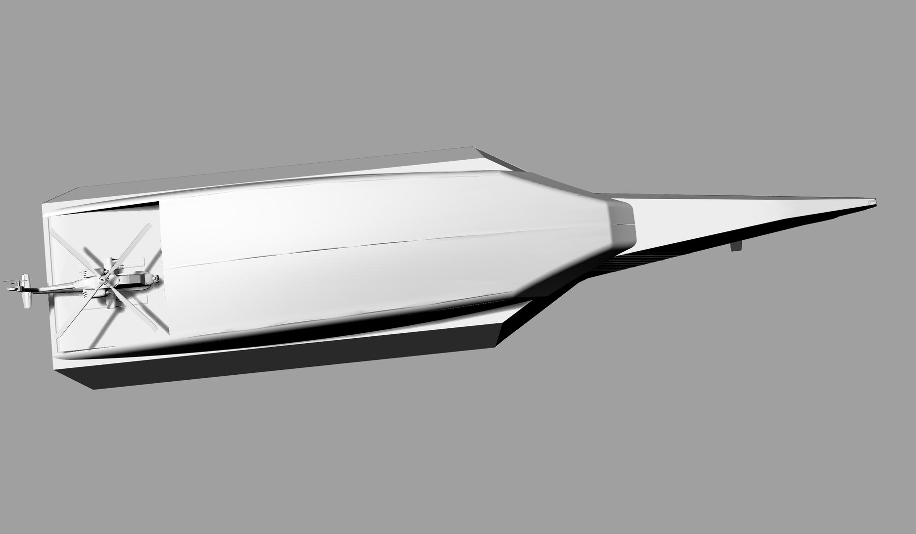 3d Model Trimaran Military Ship