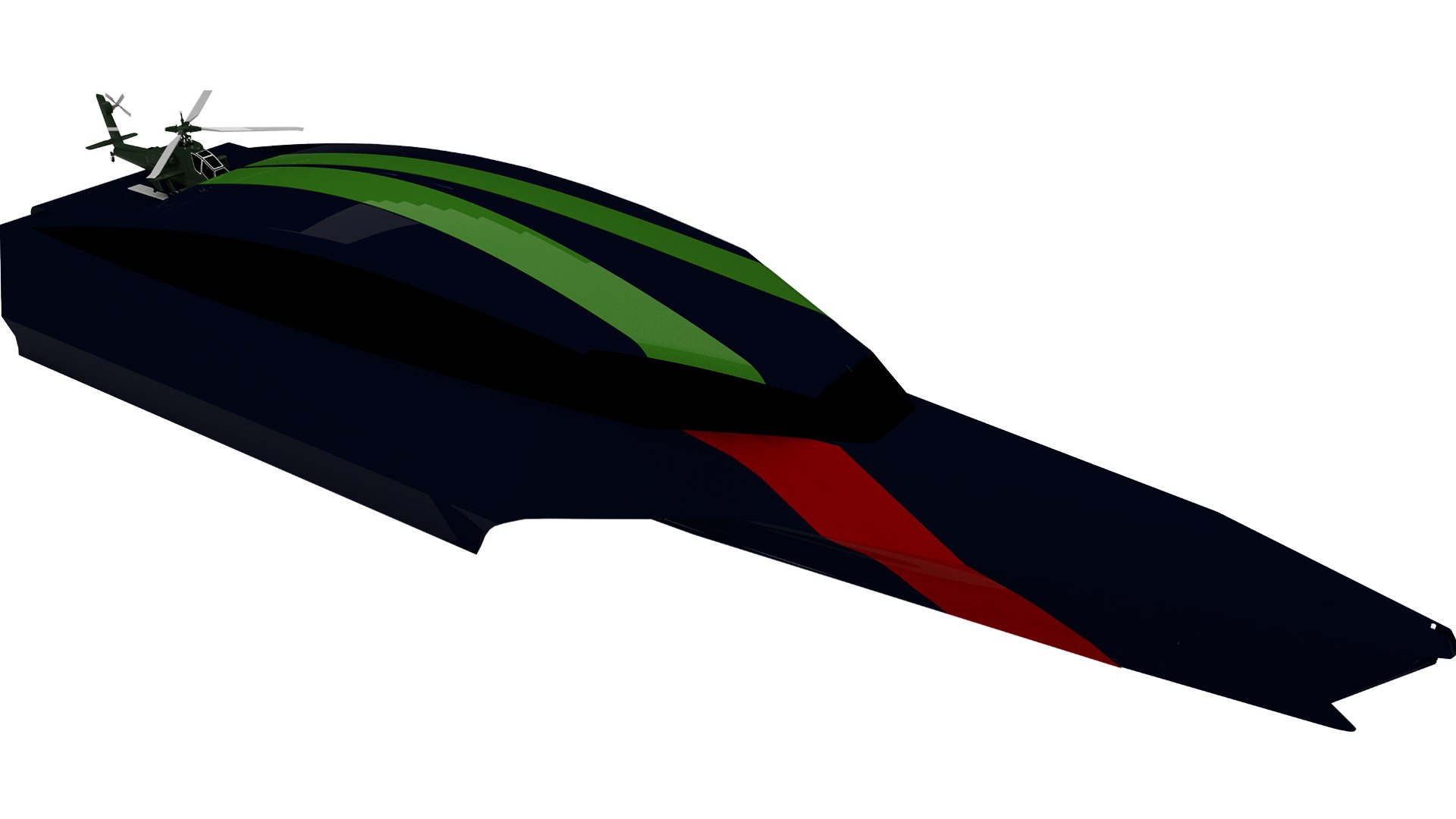 3d Model Trimaran Military Ship