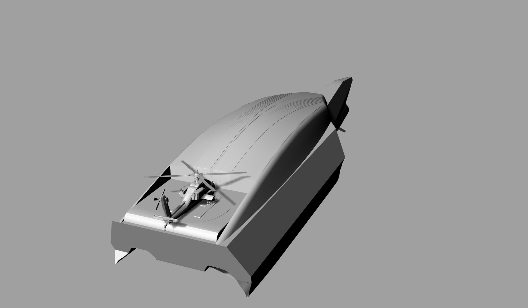 3d Model Trimaran Military Ship