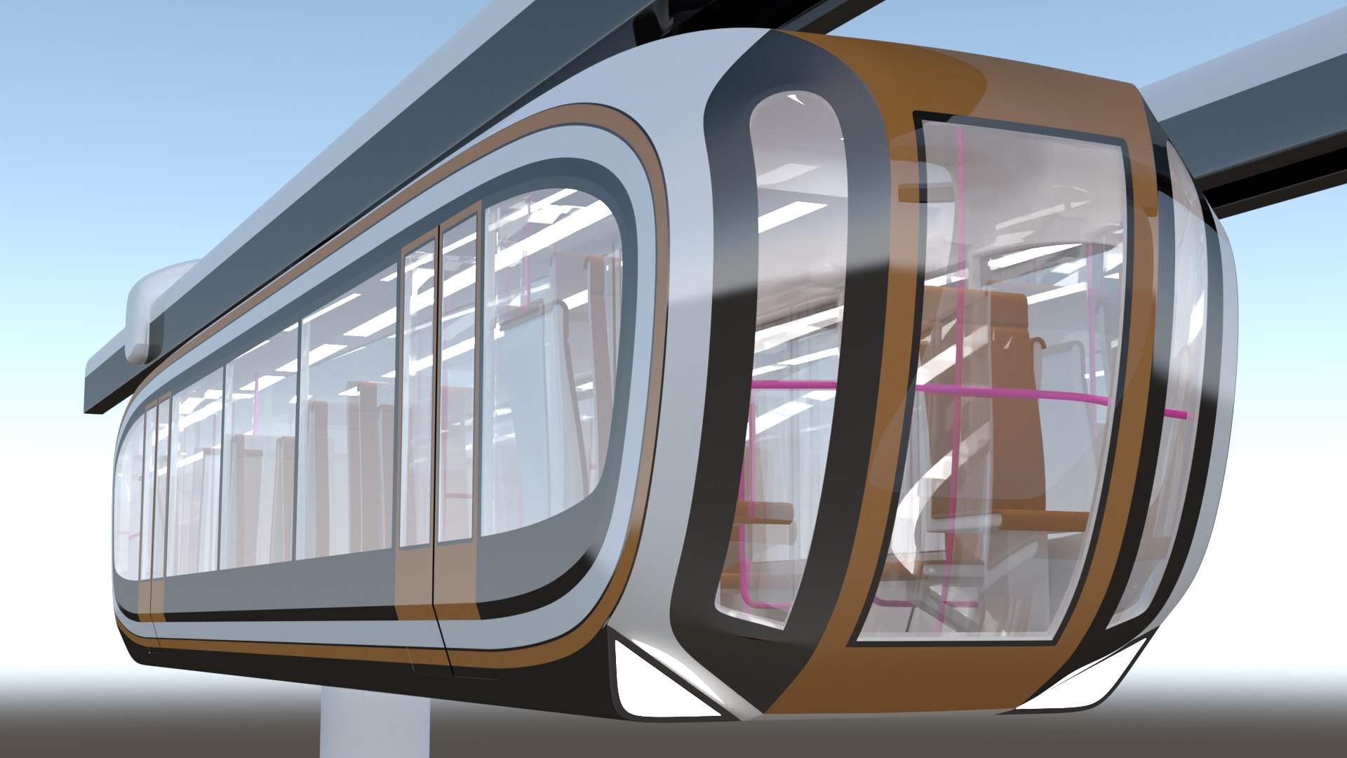 3D Monorail And Autonomous Cars Collection Model - TurboSquid 1847593