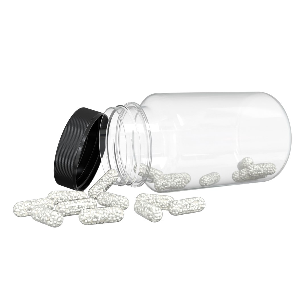 3D Model Capsules Bottle With Product Mockup - TurboSquid 2091861