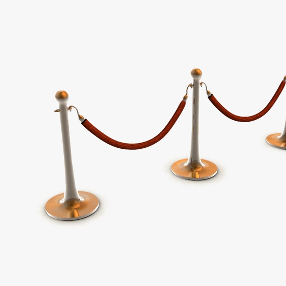 3d Model Of Stanchions Barrier Rope