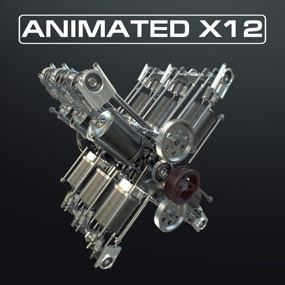 X12 Engine Working Animated 3D model - TurboSquid 1965820
