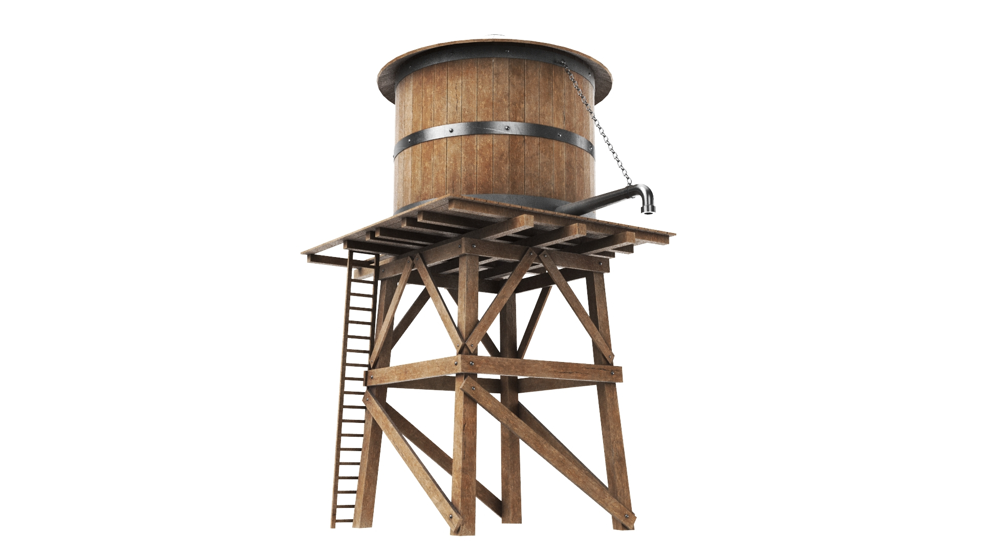 Detailed Western Water Tank 3D Model - TurboSquid 2177818