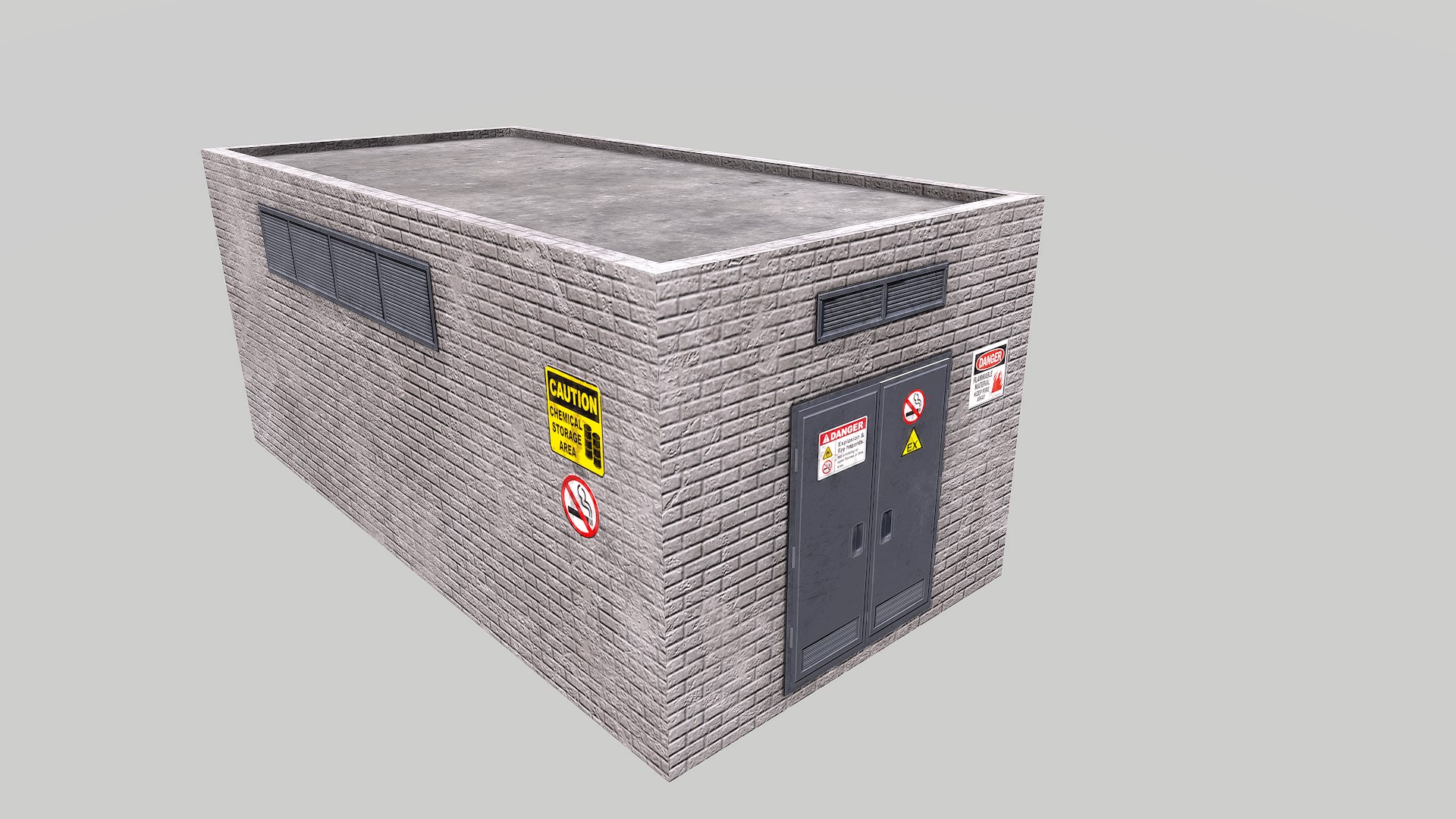 3D Chemical Explosive Wharehouse And Chemical Containers Model ...