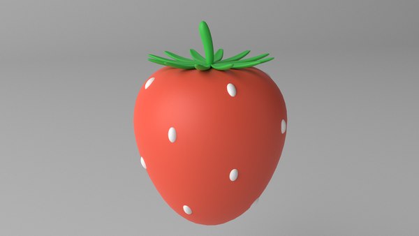modelo 3d Cartoon Cute Strawberry Fruit - TurboSquid 1999687