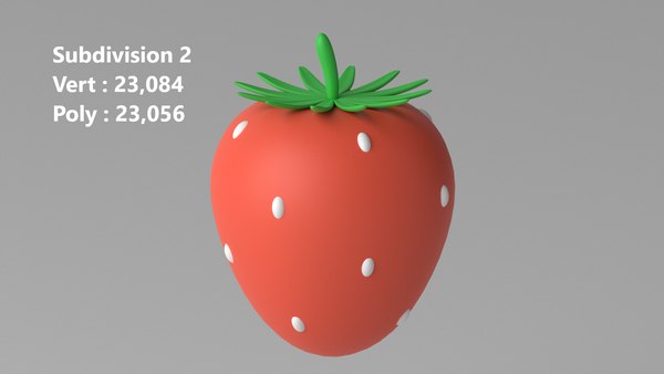 modelo 3d Cartoon Cute Strawberry Fruit - TurboSquid 1999687