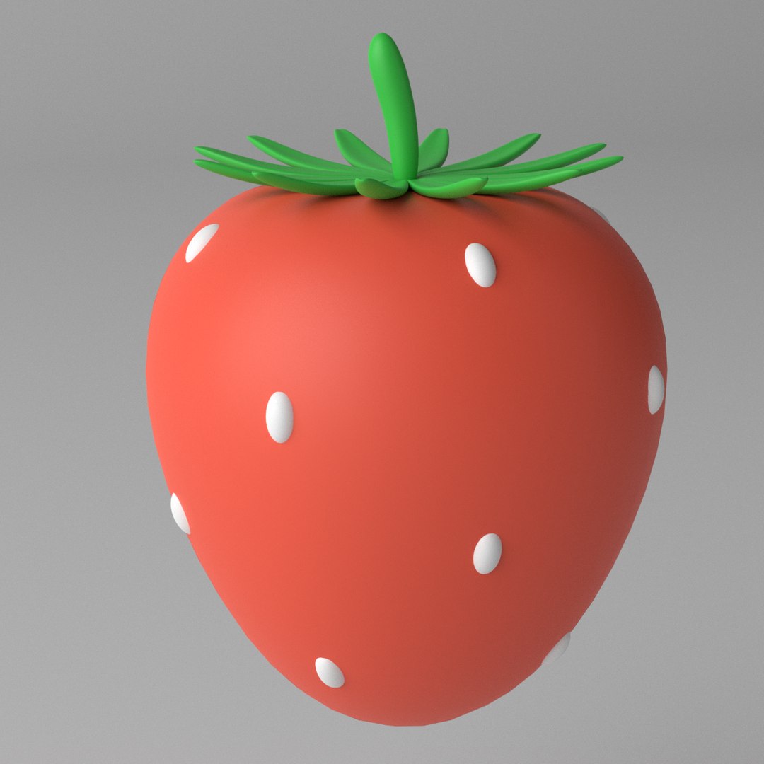 Cartoon Cute Strawberry Fruit 3D Model - TurboSquid 1999687