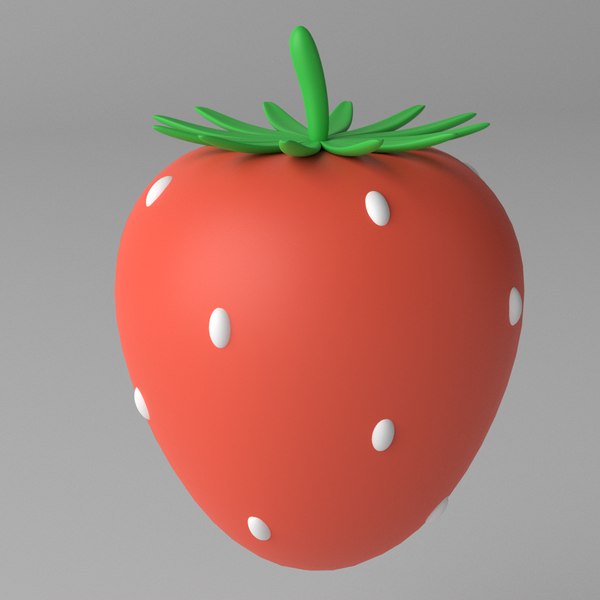 modelo 3d Cartoon Cute Strawberry Fruit - TurboSquid 1999687