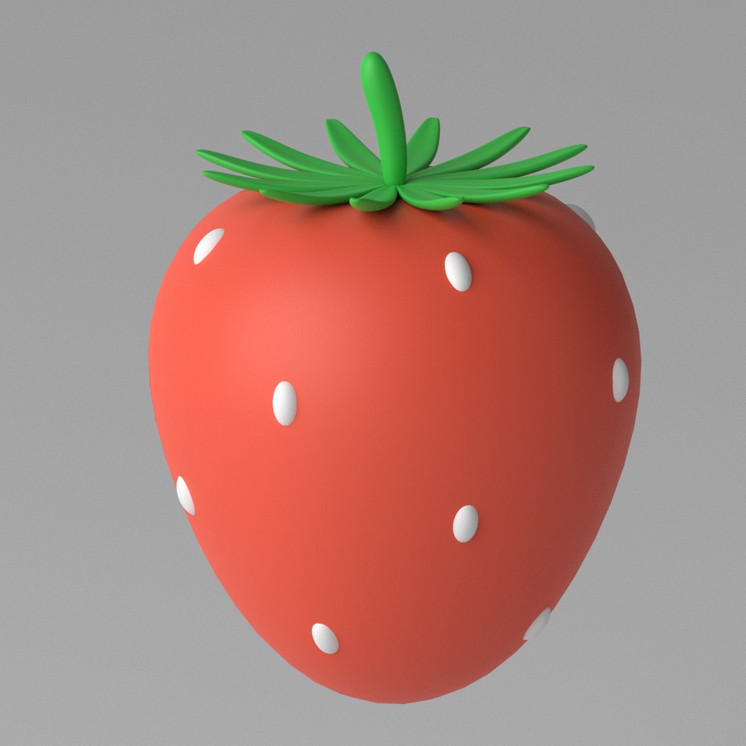 Cartoon Cute Strawberry Fruit 3D Model - TurboSquid 1999687