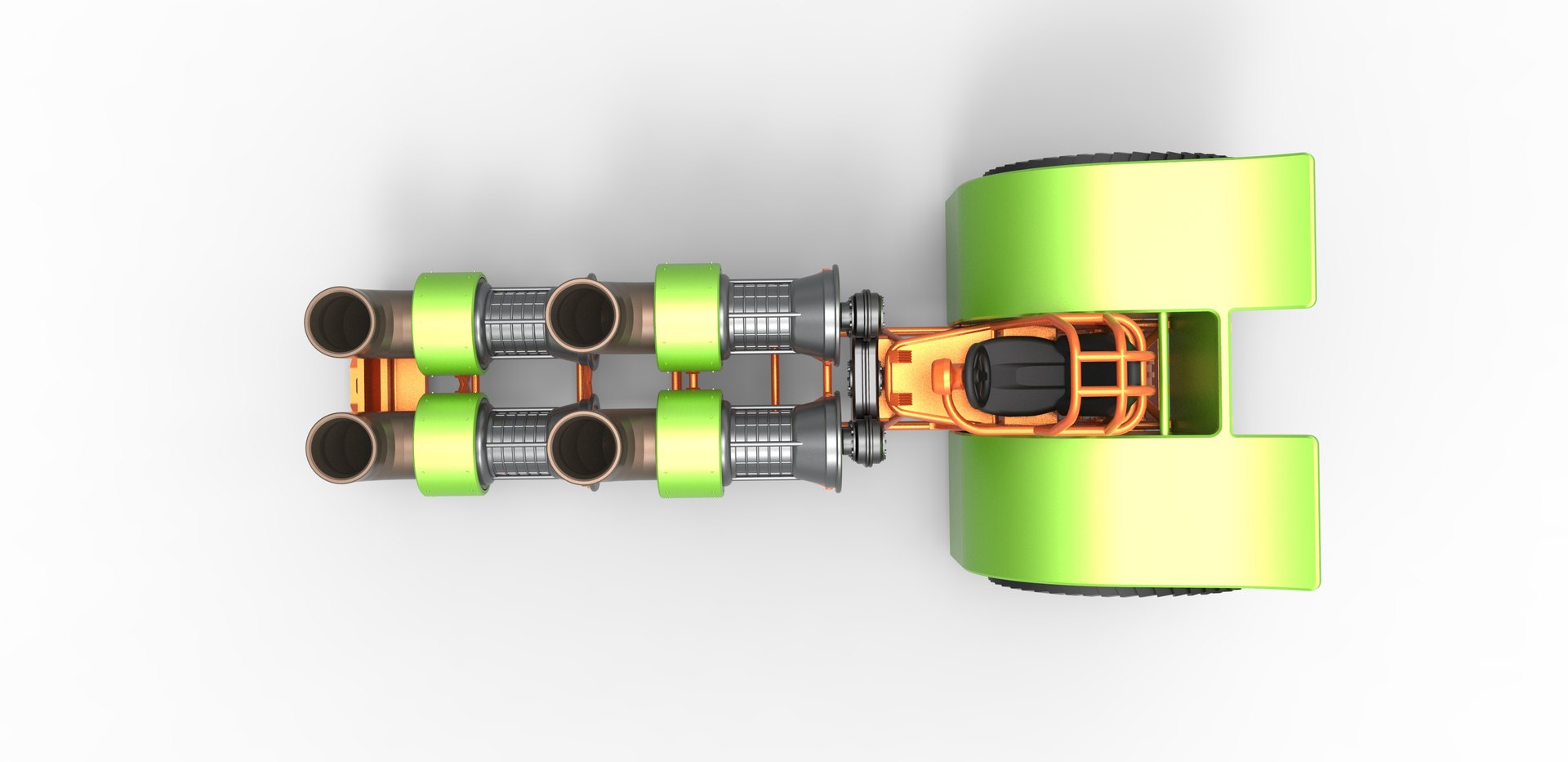 Diecast Pulling Tractor With 4 Jet Engines Version 3 Scale 1 To 25 3D ...