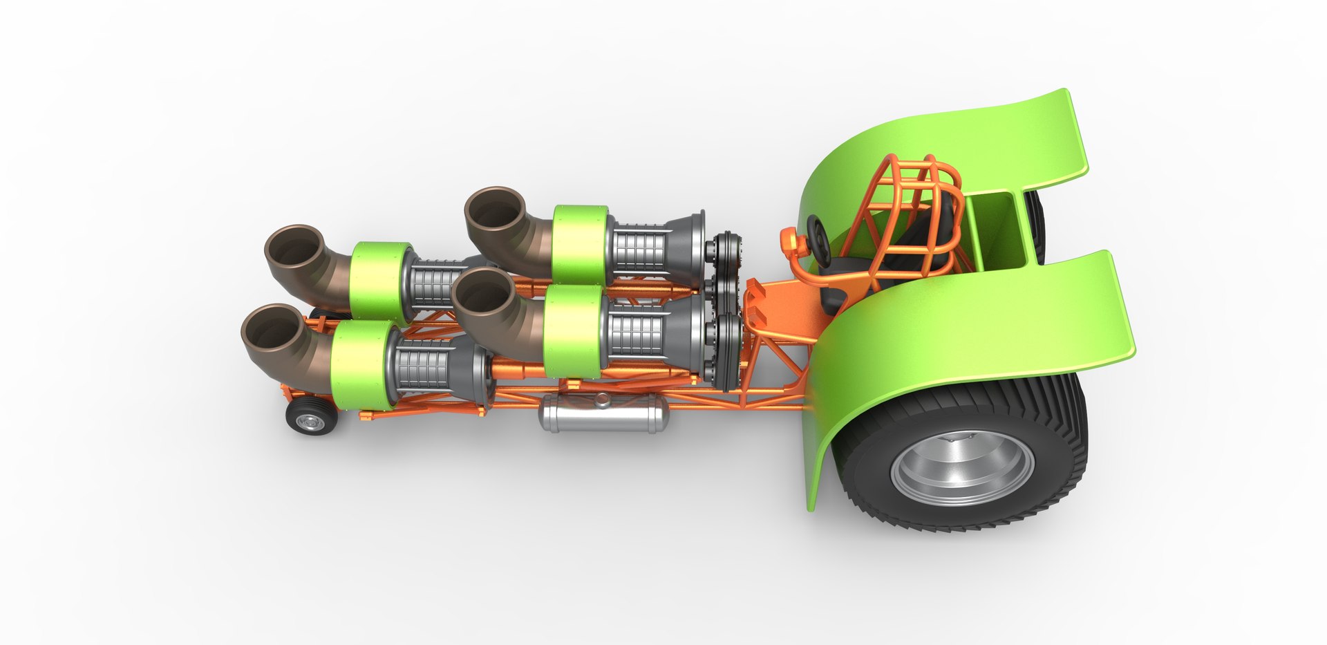 Diecast Pulling Tractor With 4 Jet Engines Version 3 Scale 1 To 25 3D ...