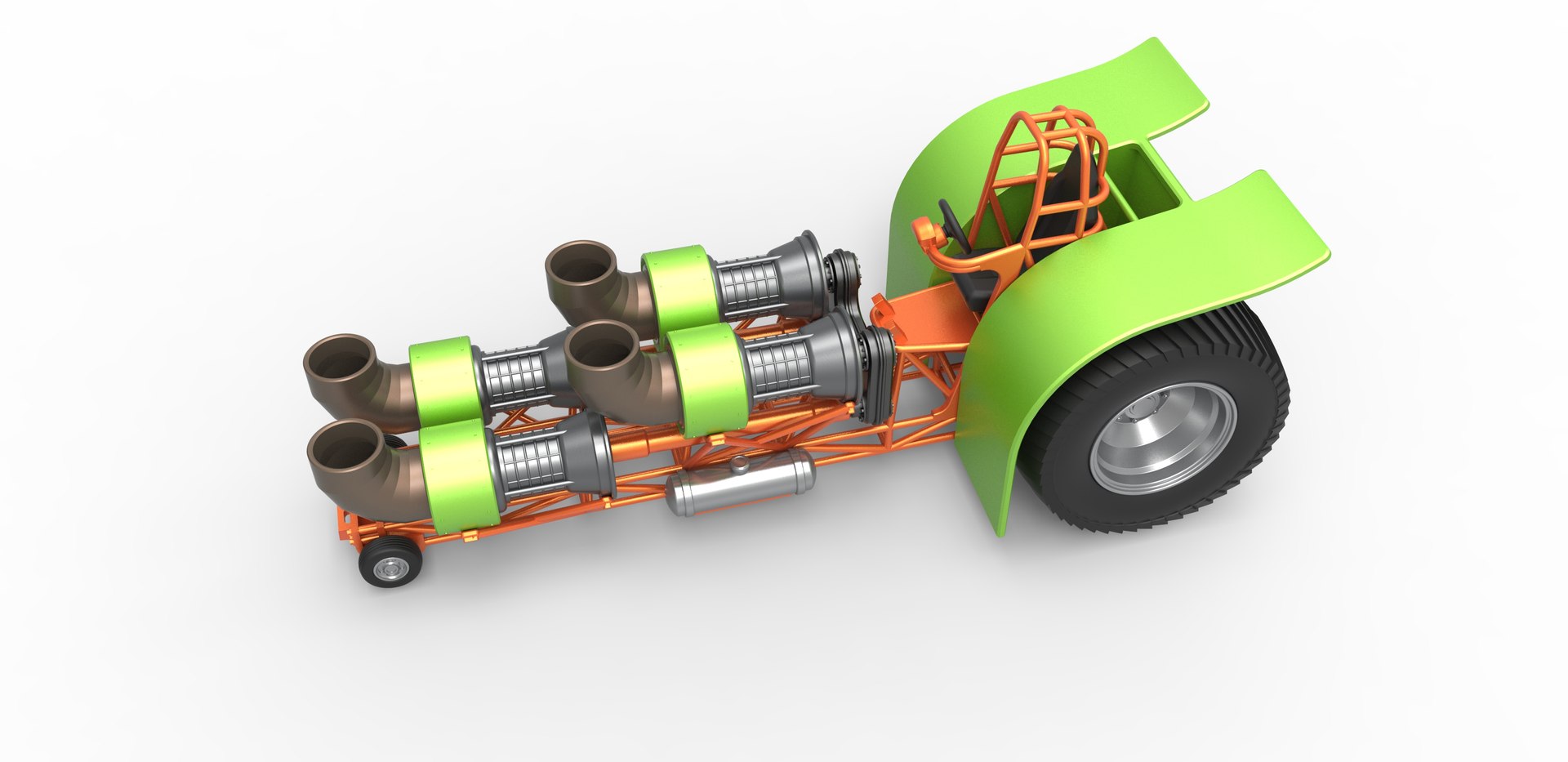 Diecast Pulling Tractor With 4 Jet Engines Version 3 Scale 1 To 25 3D ...