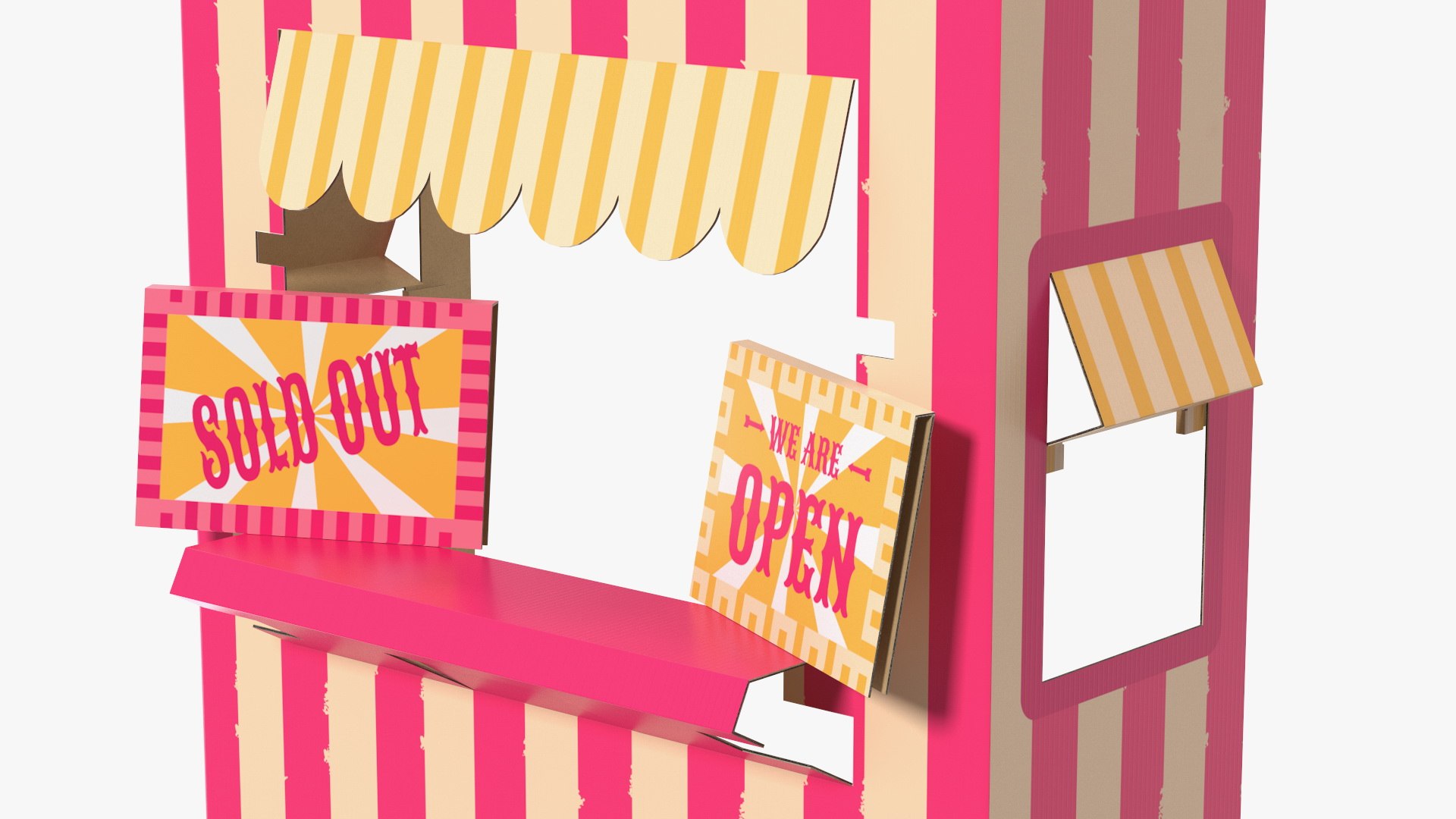 3D Ice Cream Booth Cardboard Stand model - TurboSquid 1816258