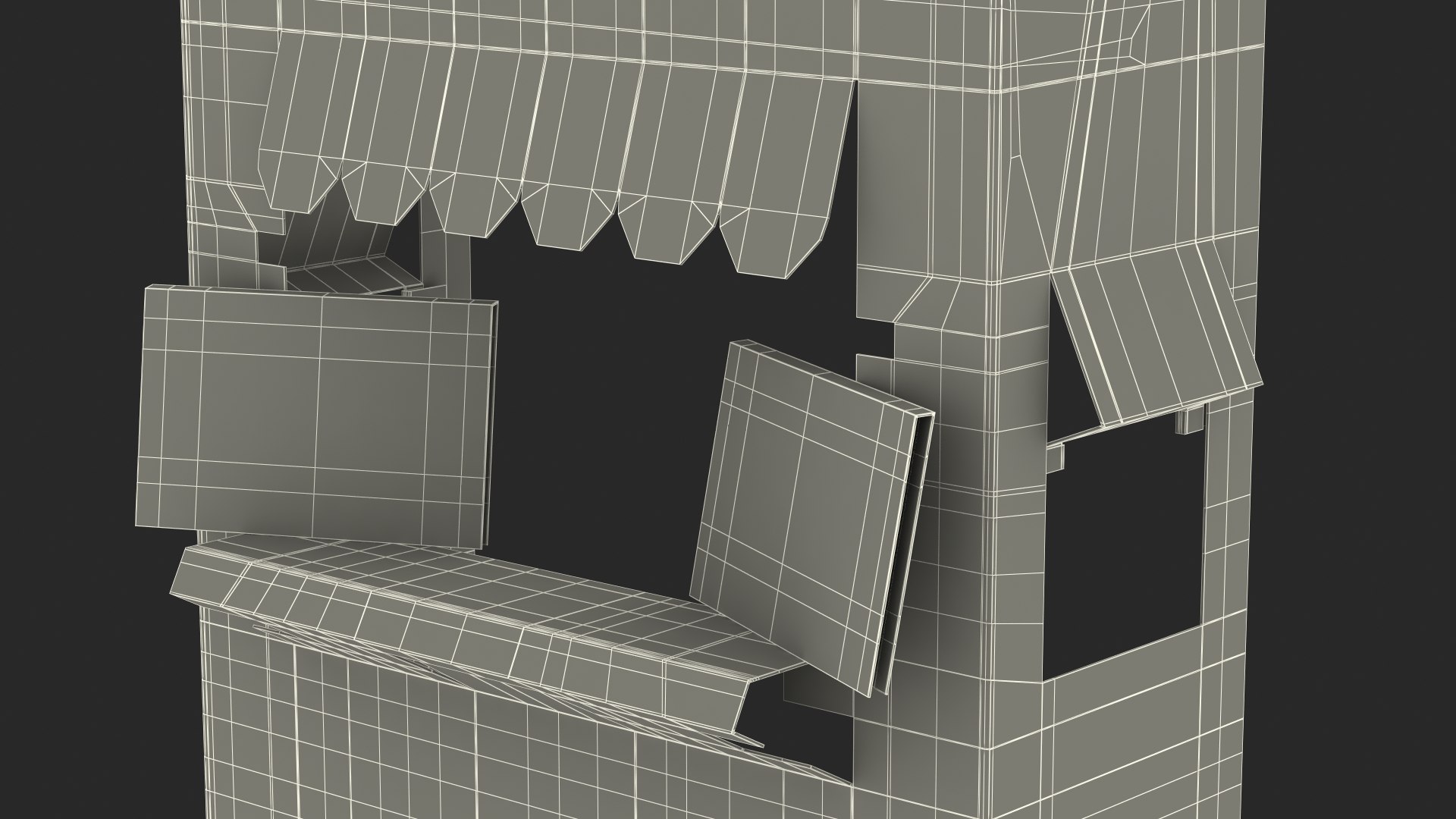 3D Ice Cream Booth Cardboard Stand model - TurboSquid 1816258