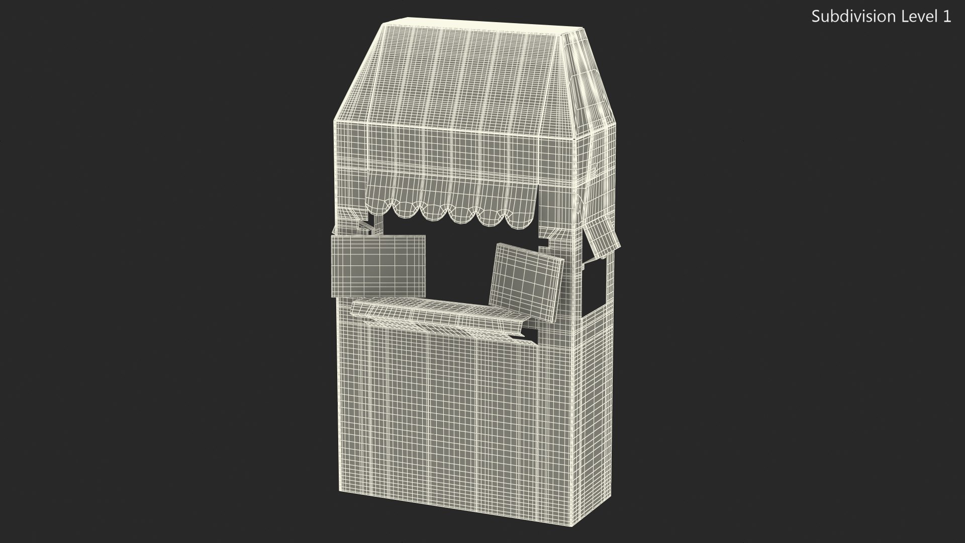3D Ice Cream Booth Cardboard Stand model - TurboSquid 1816258