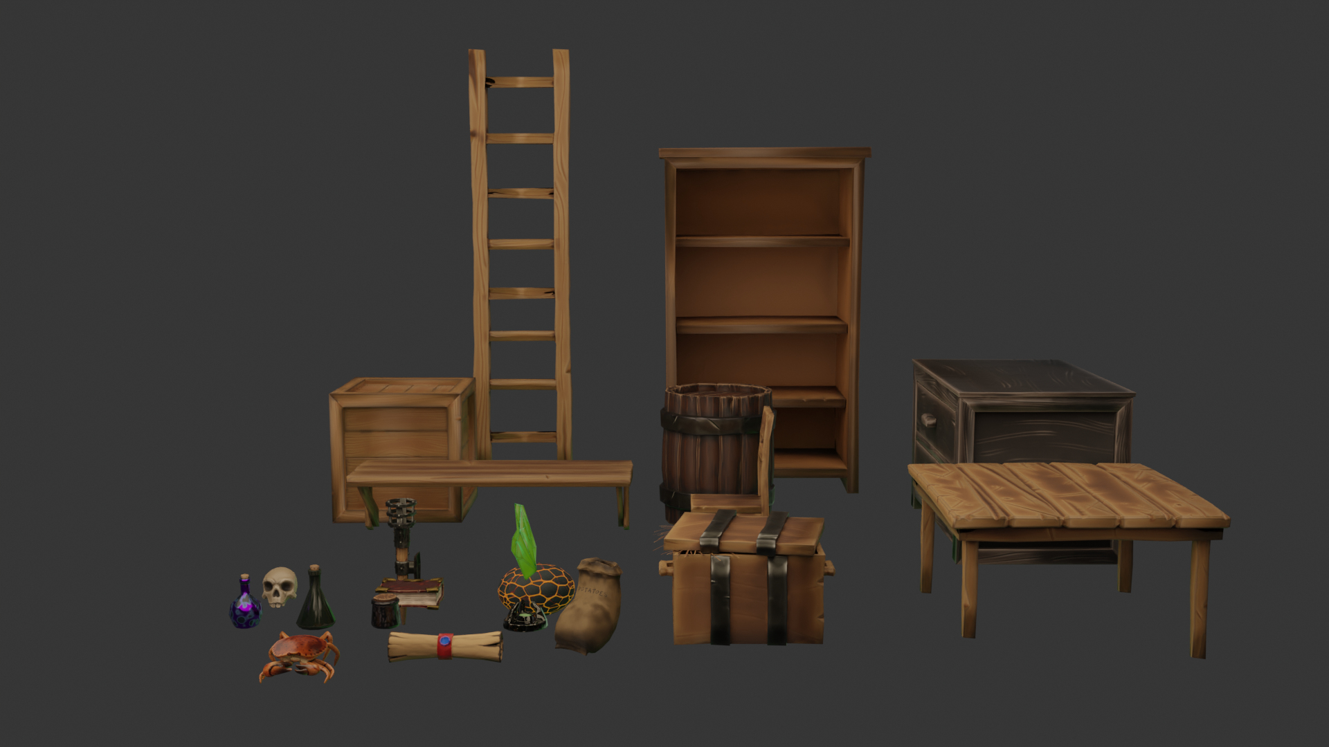 3D model Hand Painted Dungeon Asset Pack - TurboSquid 1797707